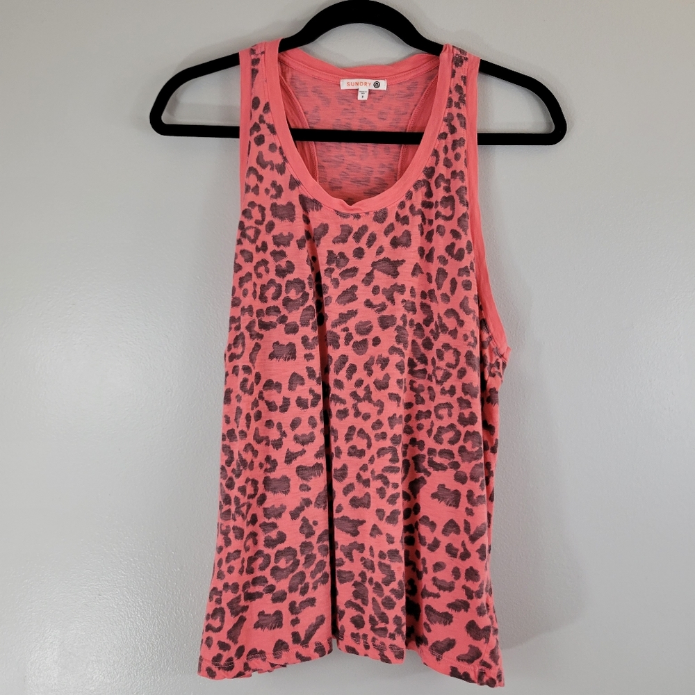 Sundry Pima Cotton Pink Leopard Print Breathable Race… - Gem
